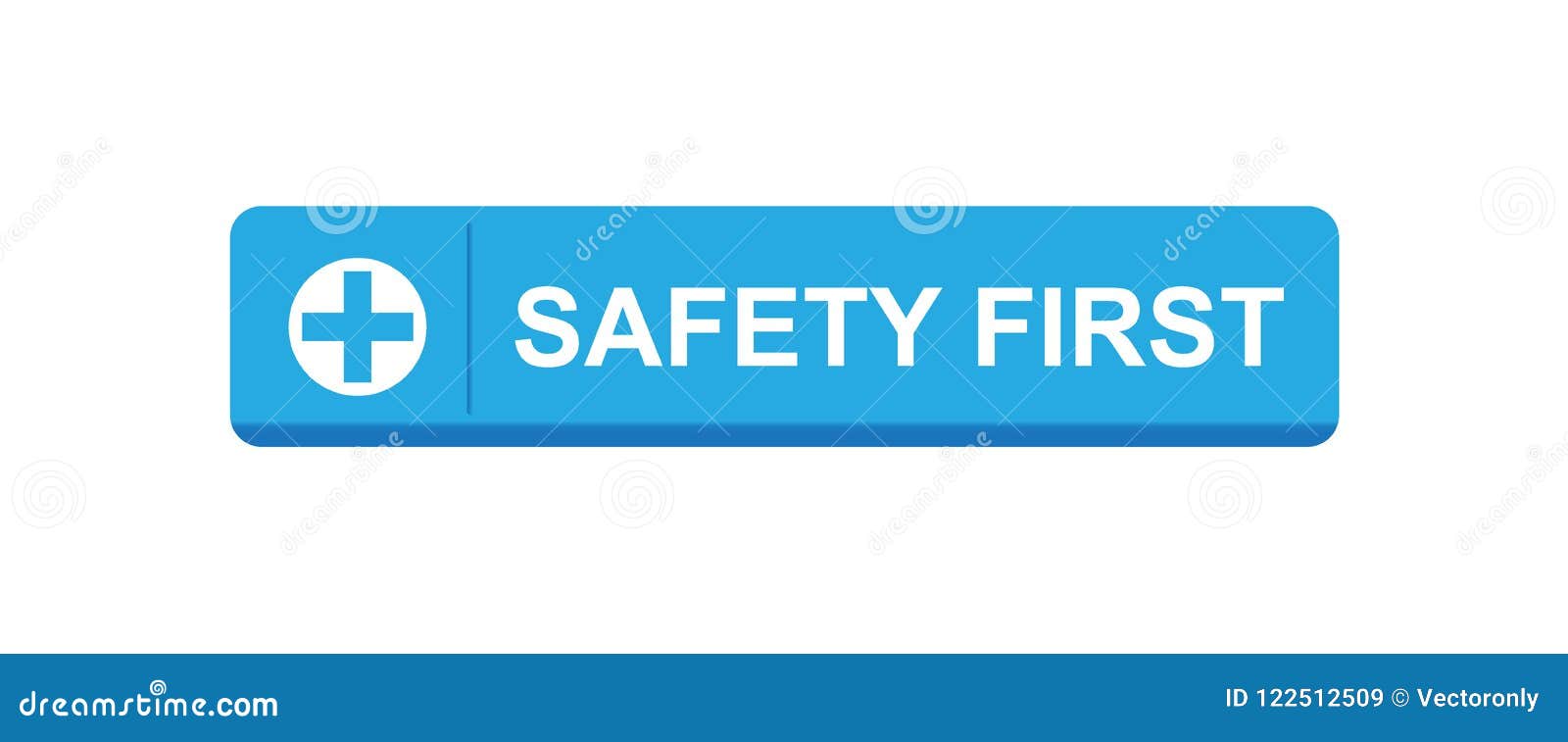 Safety first button stock illustration. Illustration of buttons - 122512509