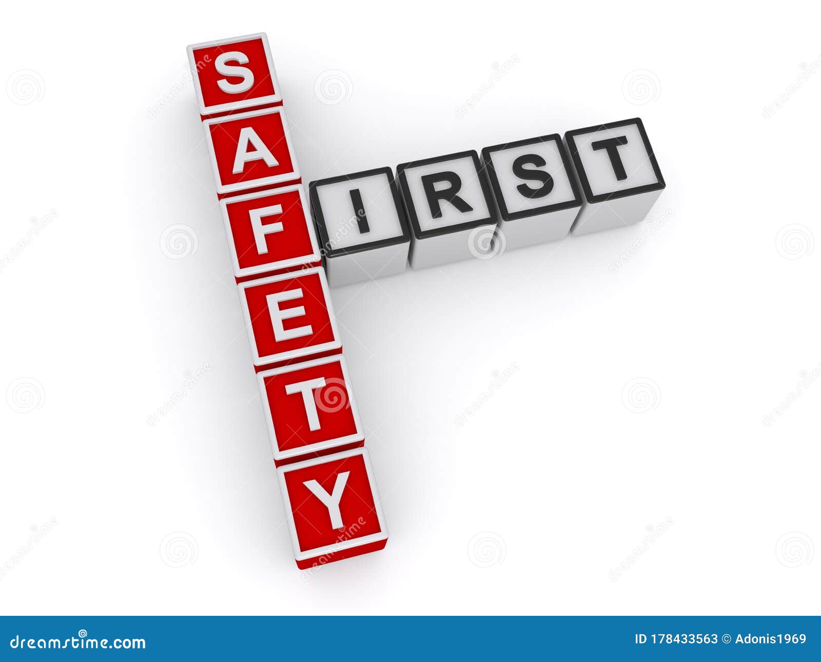 Safety first word blocks stock illustration. Illustration of design ...