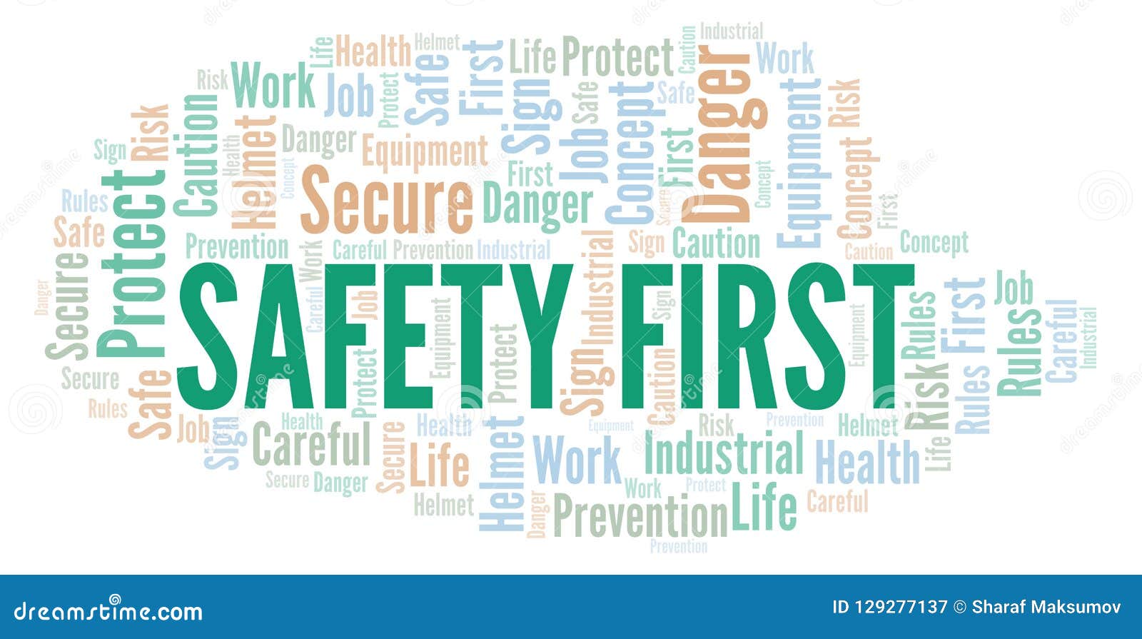 Safety First word cloud. stock illustration. Illustration of rules ...
