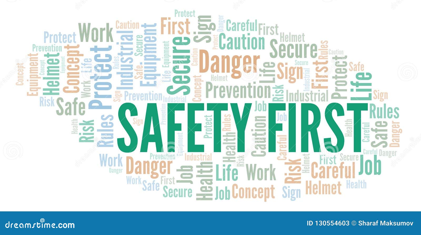 Safety First word cloud. stock illustration. Illustration of rules ...