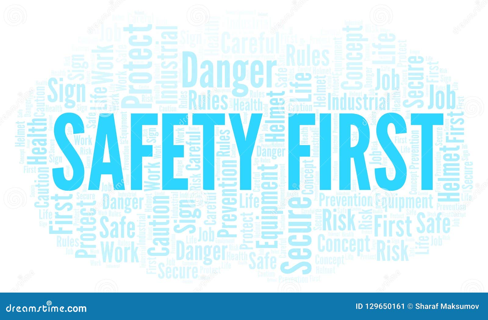 Safety First word cloud. stock illustration. Illustration of background ...