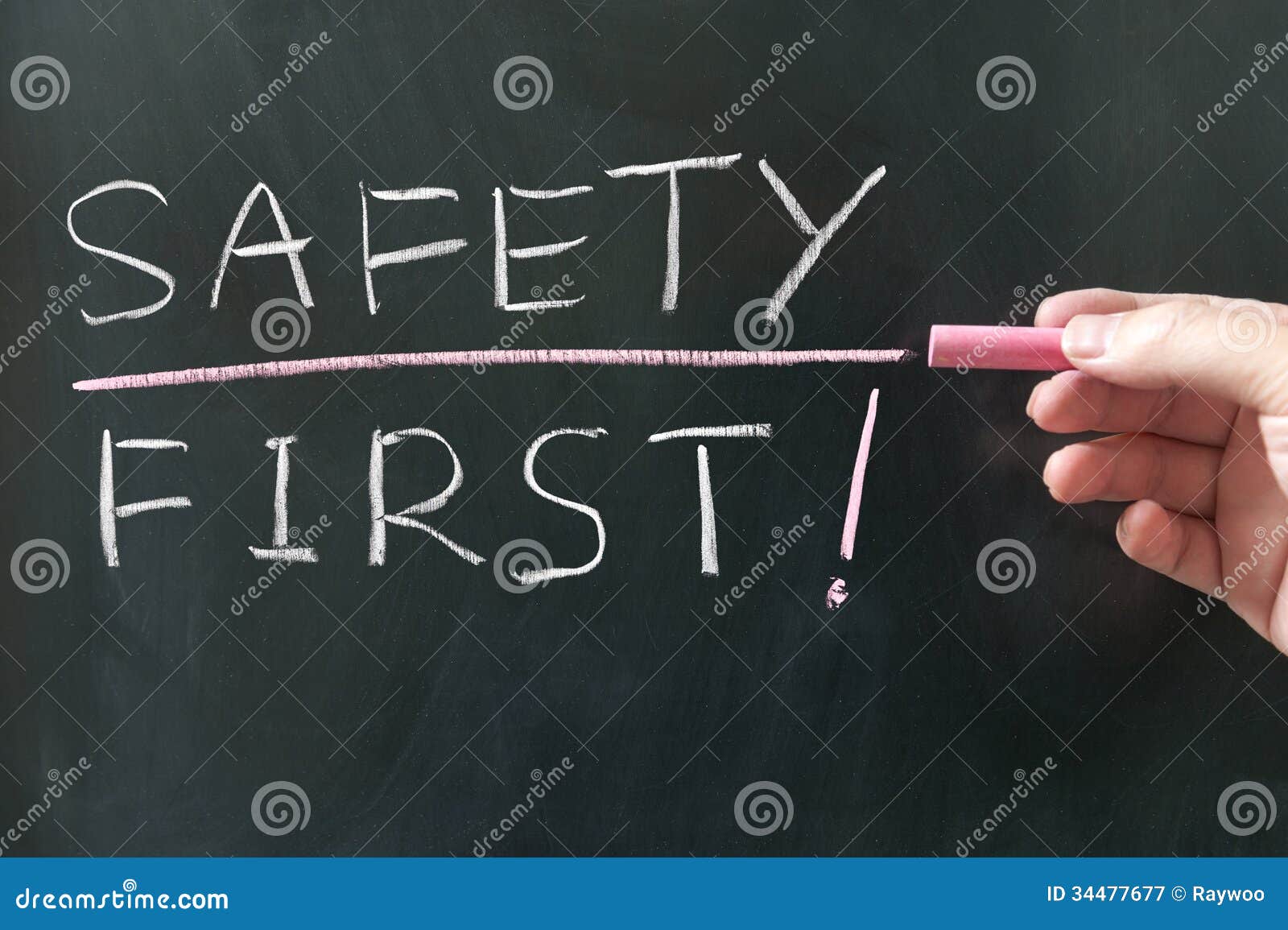 Safety first stock image. Image of board, blackboard - 34477677