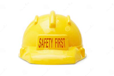 Safety First Yellow Hardhat Stock Image - Image of isolated, prevention ...