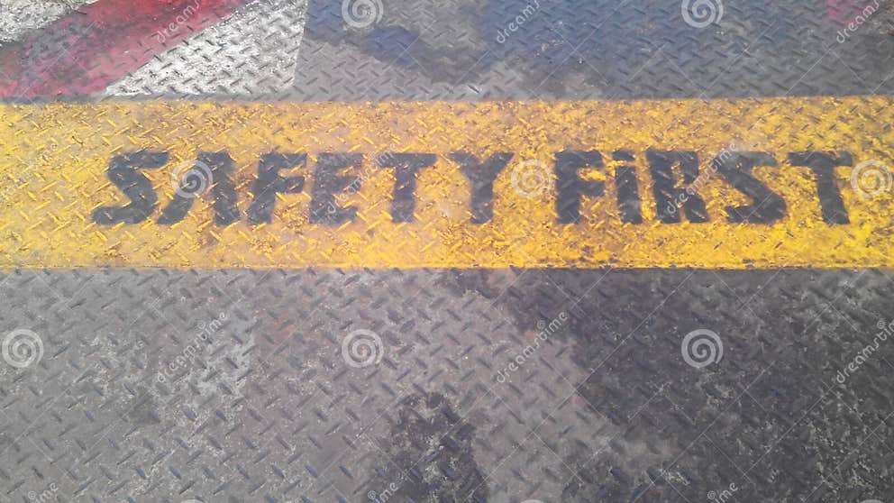 Safety first yellow sing stock photo. Image of safety - 50313376