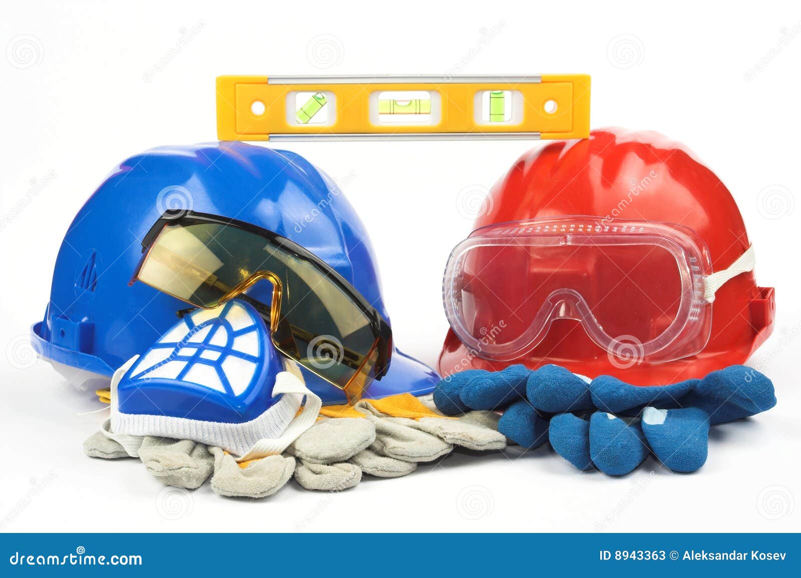 Safety gear kit stock image. Image of protective, plans - 8943363