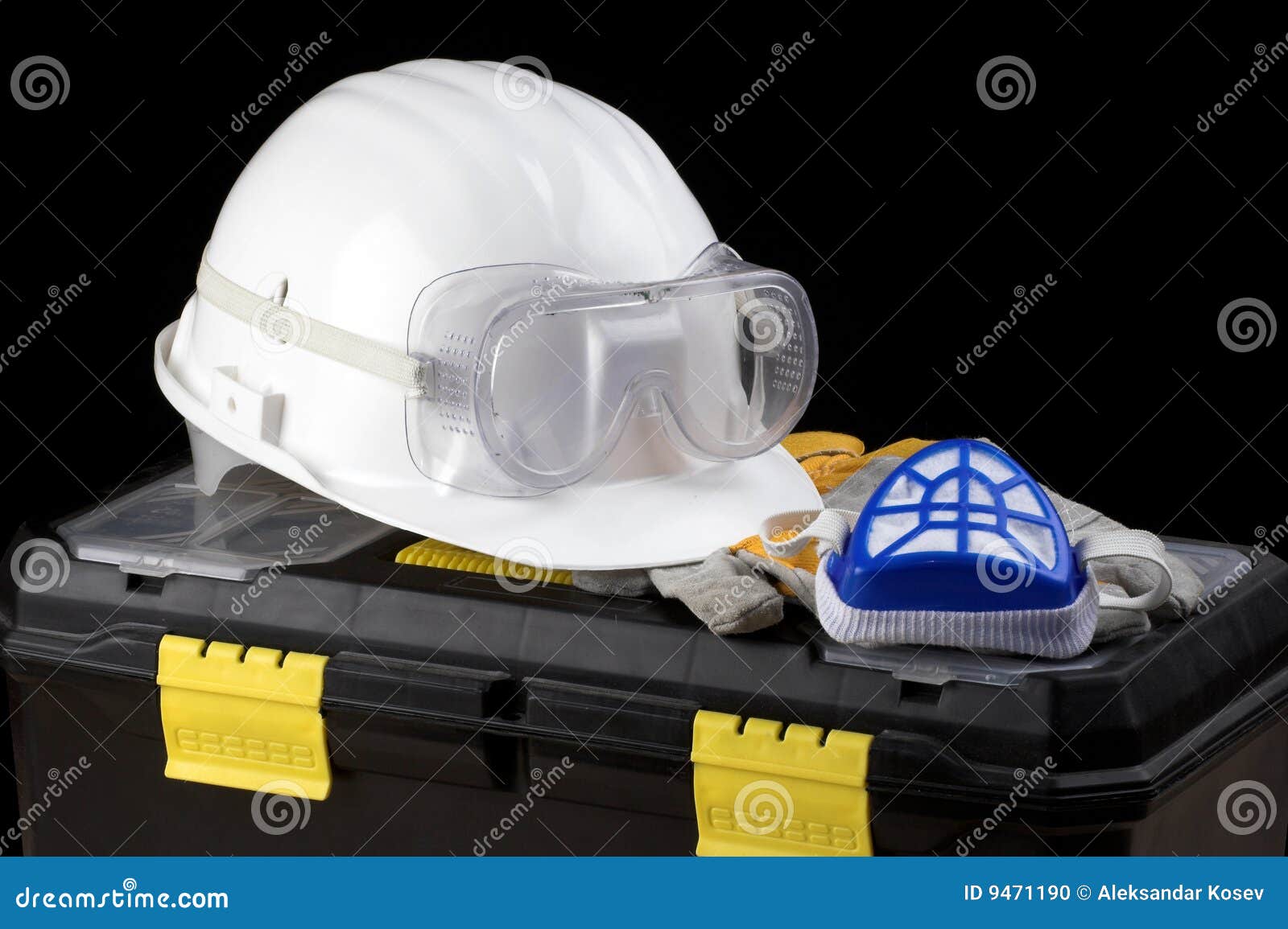 Safety gear kit stock photo. Image of protect, regulation - 9471190
