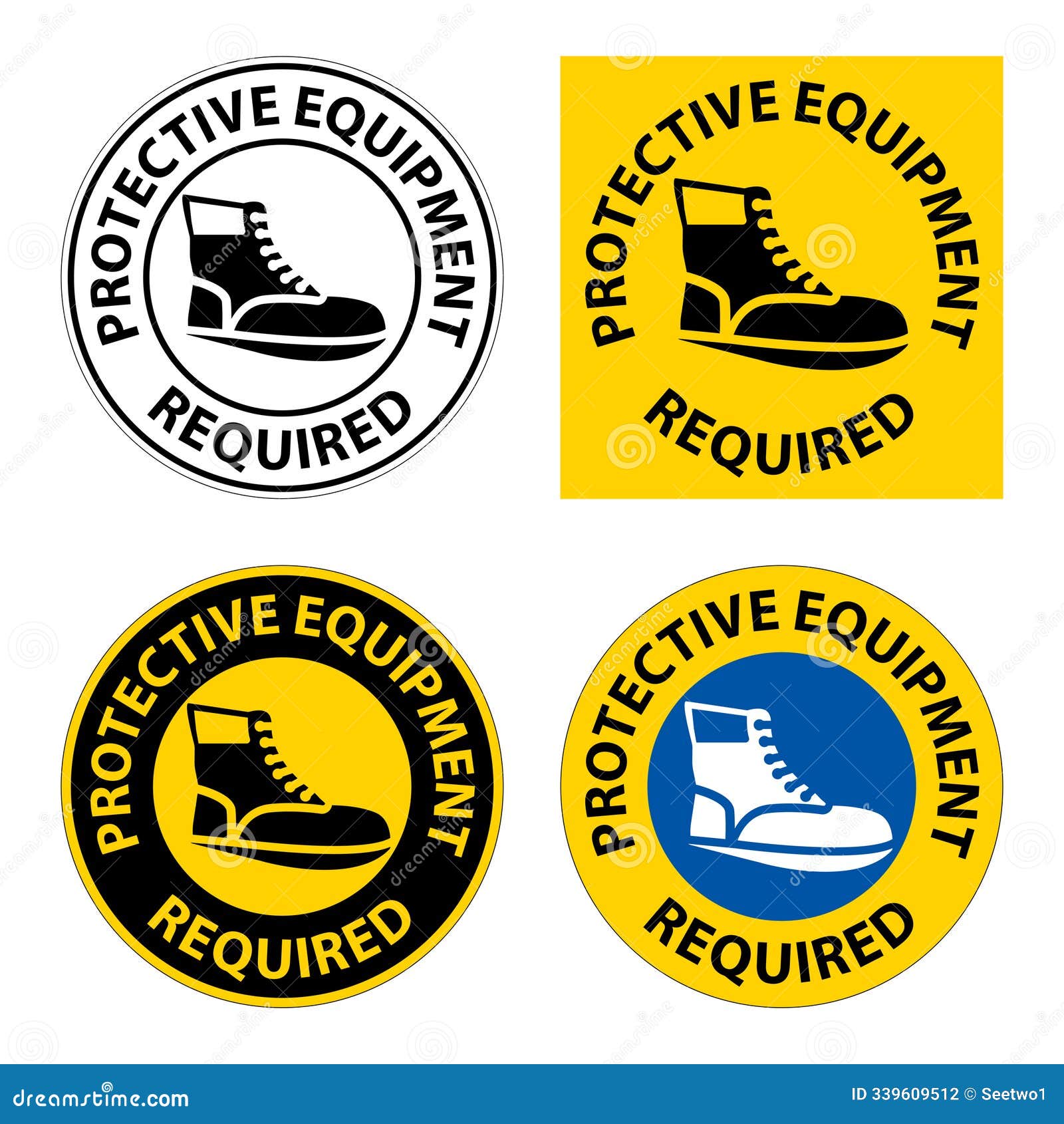 Safety Gear Required Sign Illustrations Stock Vector - Illustration of ...