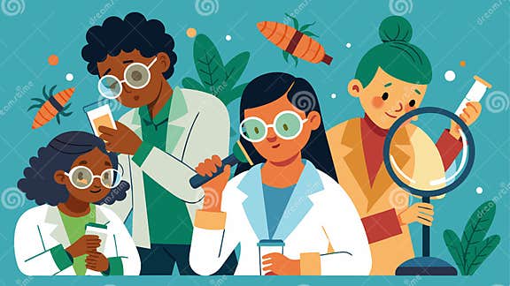 With Safety Glasses on and Magnifying Glasses in Hand a Group of ...