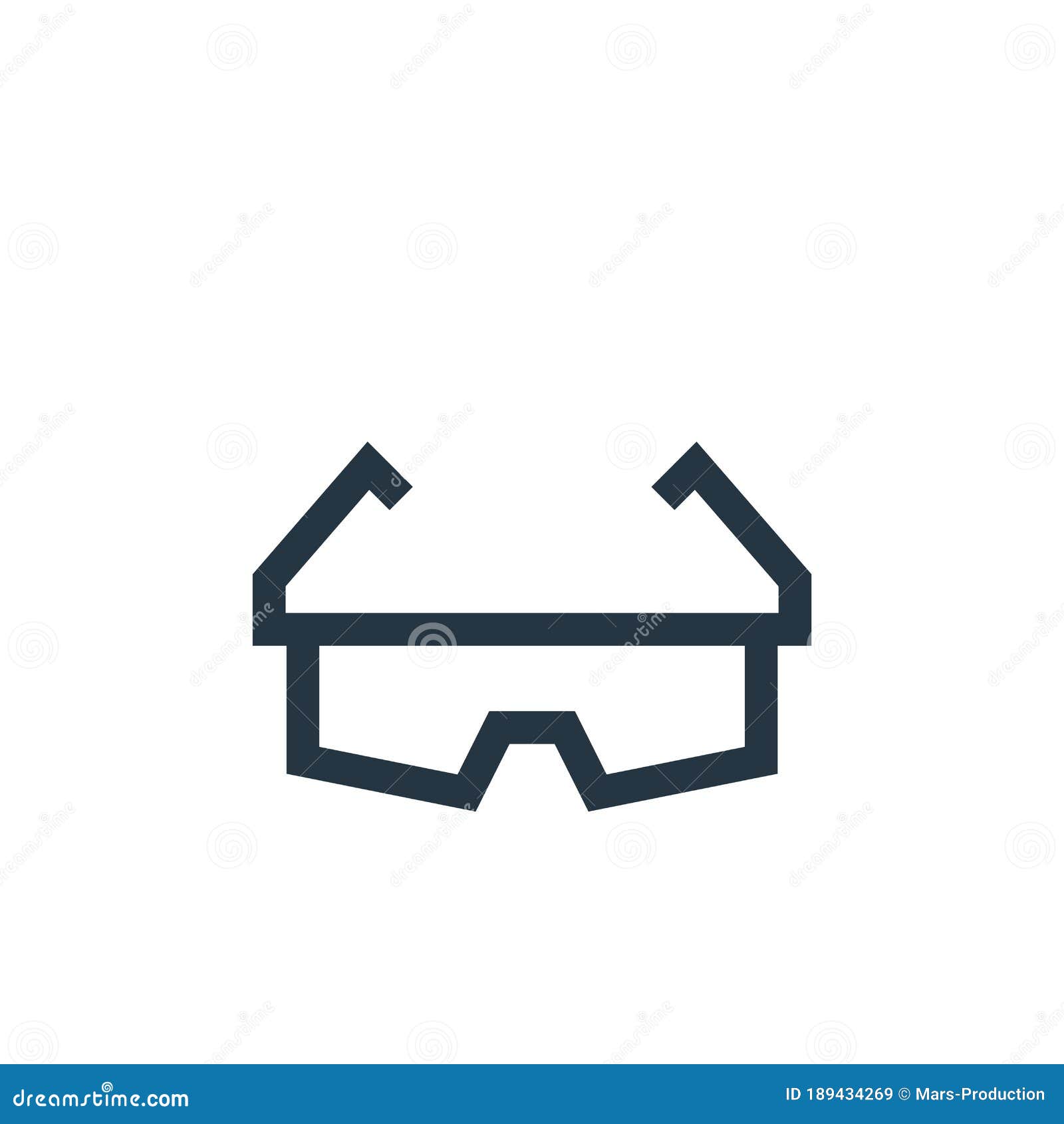 Safety Glasses Vector Icon Isolated on White Background. Outline, Thin ...