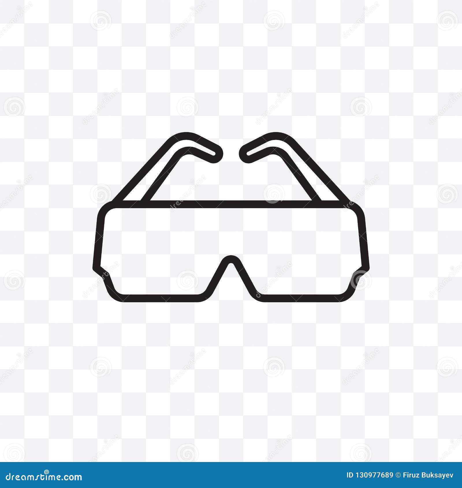 Safety Glasses Vector Linear Icon Isolated on Transparent Background ...