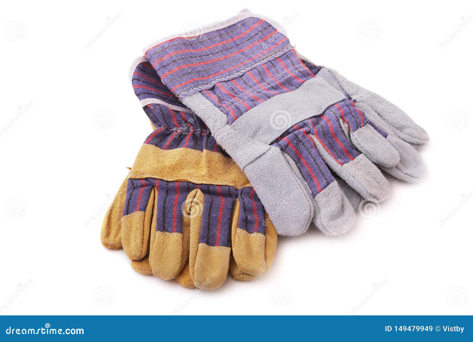 Safety Gloves on White Background. Protective Worker Gloves. Stock ...