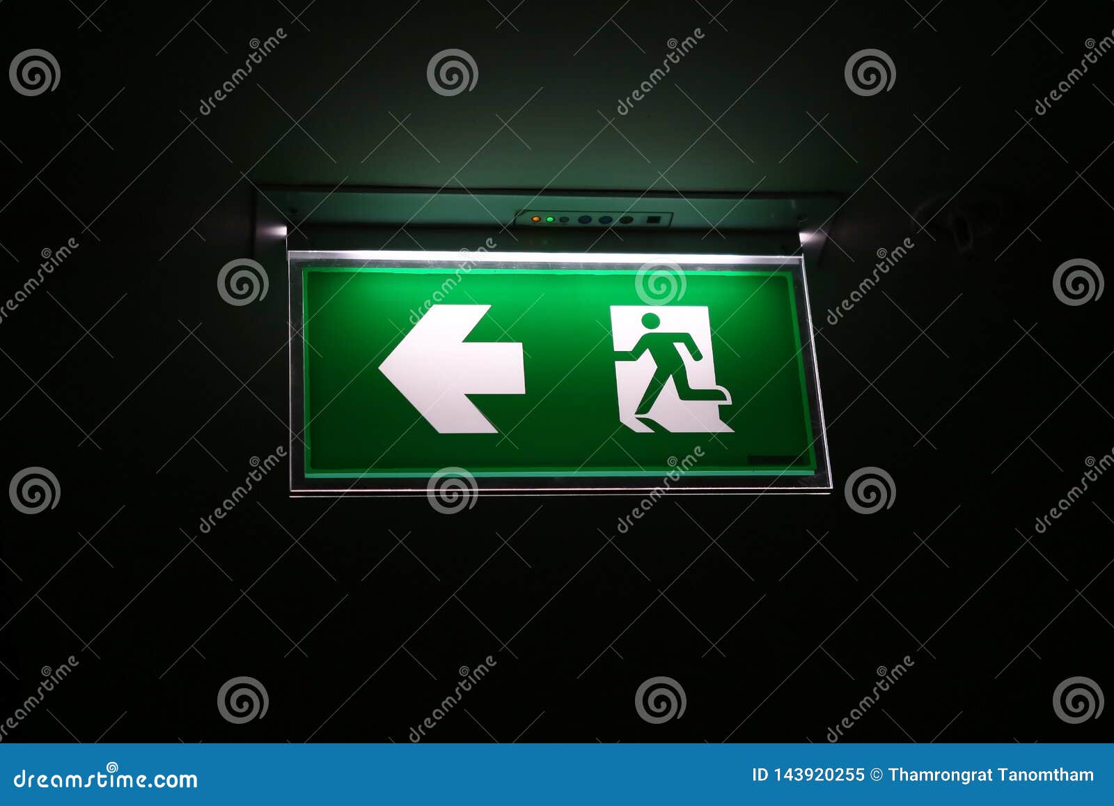 The Safety Green Sign Symbol for Go To the Fire Exit Stock Image ...