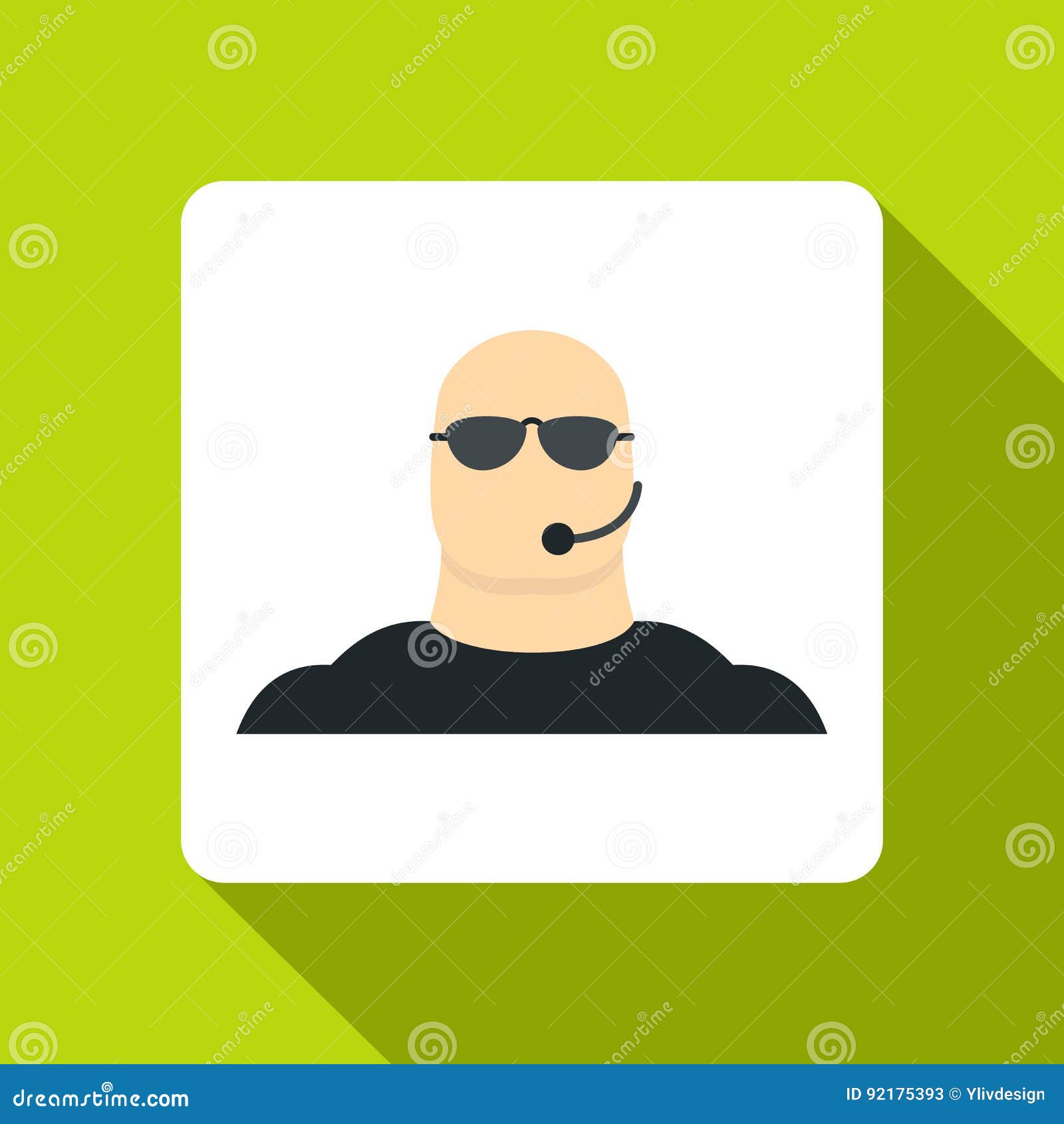 Safety Guard Man Icon, Flat Style Stock Vector - Illustration of ...