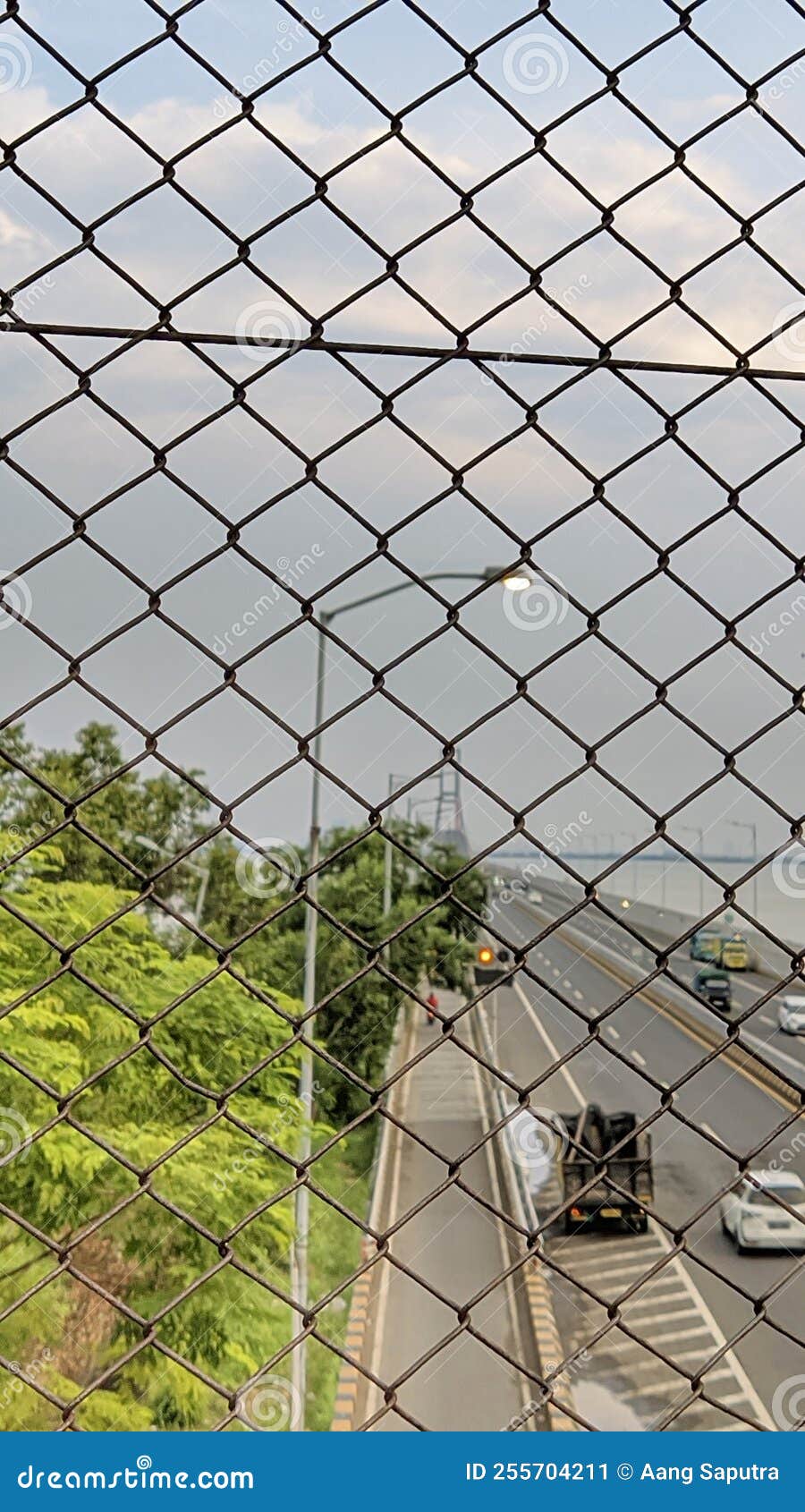 The Safety Guardrail Over the Beautiful Bridge Stock Image - Image of ...