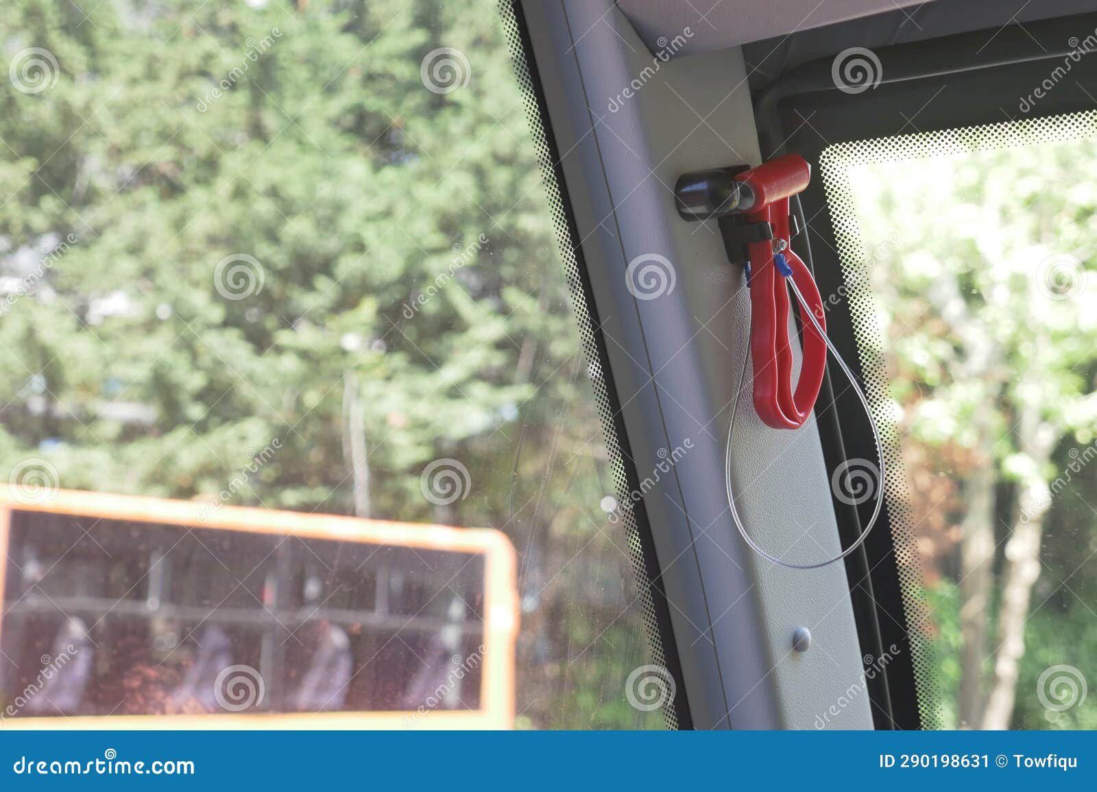 Safety Hammer in a Bus and Glass Breakage, Stock Image - Image of break ...