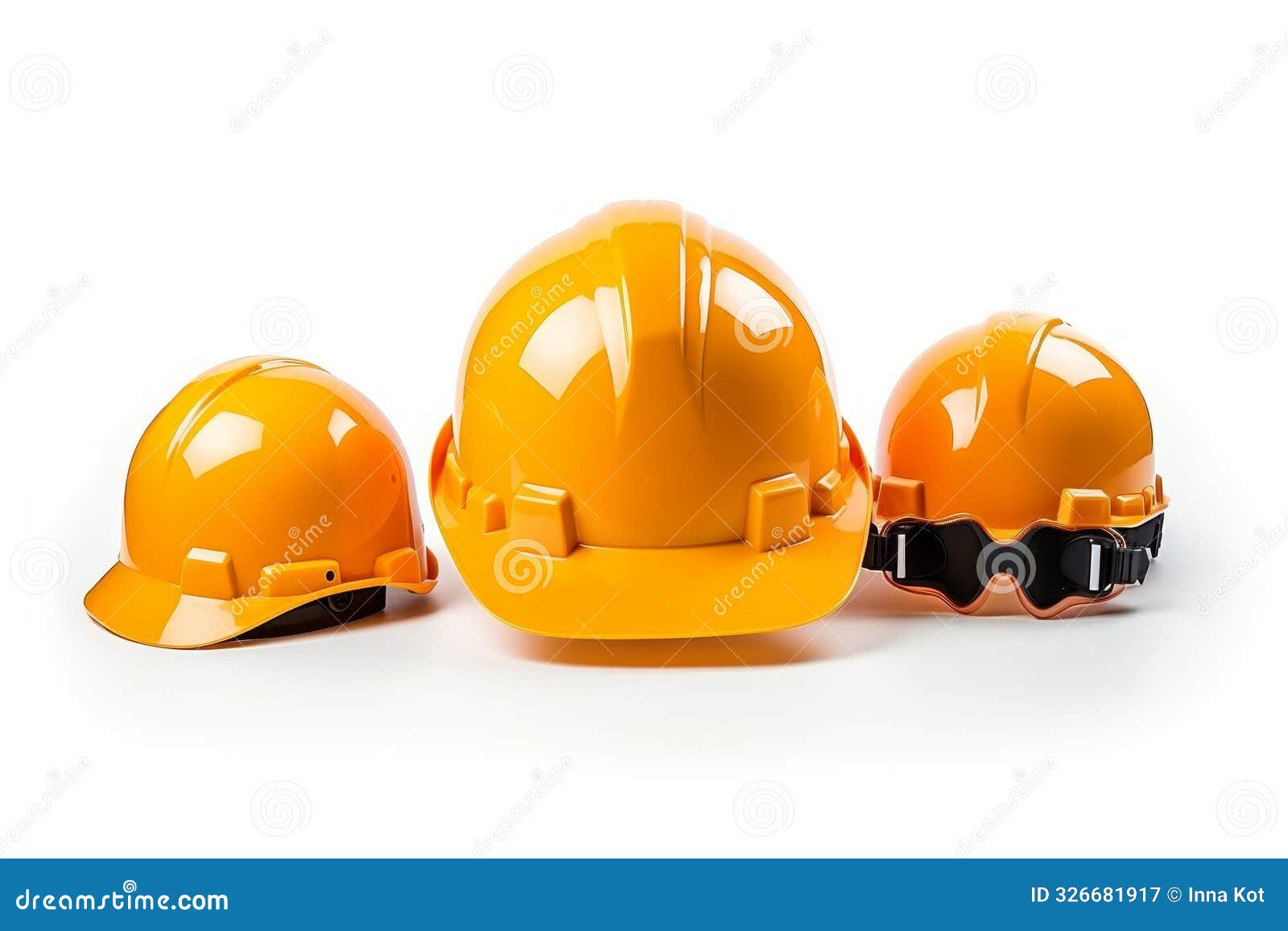 Safety Hard Hat Helmet Set for Protection on White Background, Ensuring ...