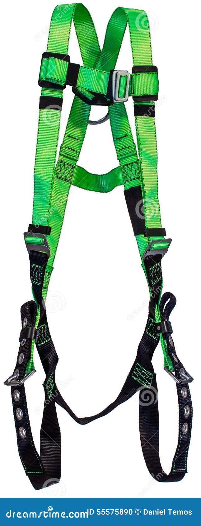 Safety Harness Fall Protection Green on White Background Stock Photo ...