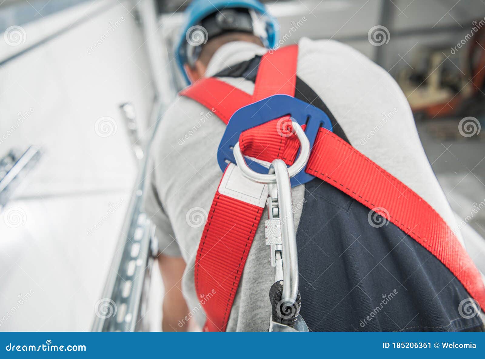 Personal Fall Arrest Safety Retraceable Device Clipping With Karabiner ...