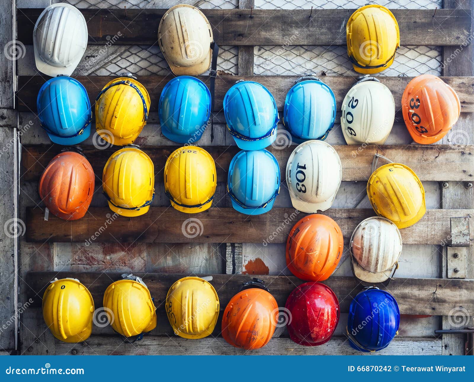 Safety Helmet Engineering Construction Worker Equipment Stock Photo ...