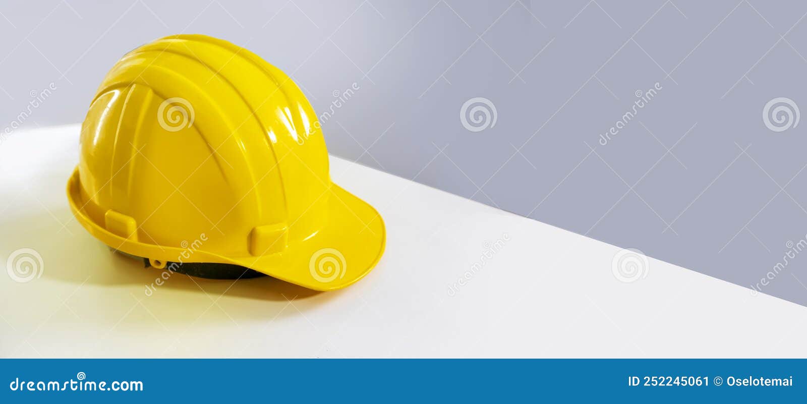 Safety Helmet on Gray Background White Table,construction Safety ...