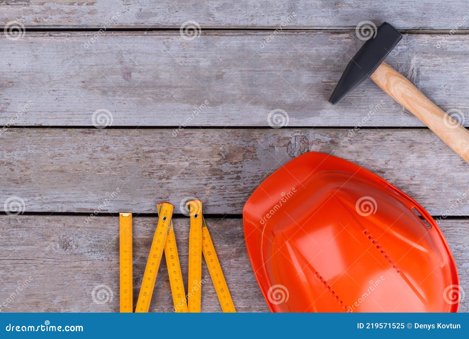 Safety Helmet, Hammer And Folding Ruler. Stock Image | CartoonDealer ...