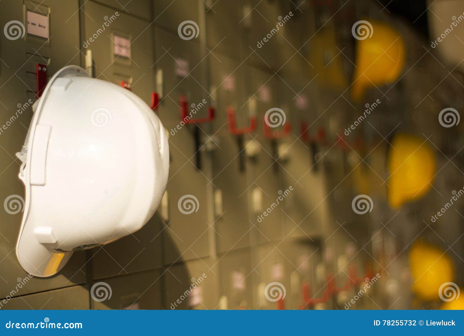 Safety Helmet Hanging on Locker Stock Photo - Image of wear, factory ...