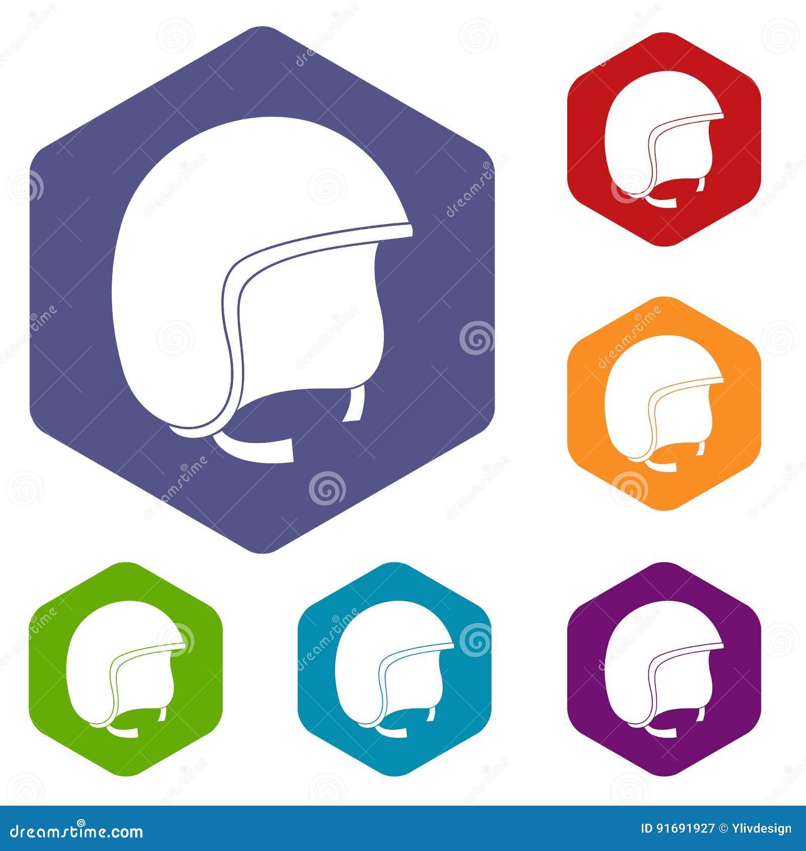 Safety Helmet Icons Set Hexagon Stock Vector - Illustration of ...
