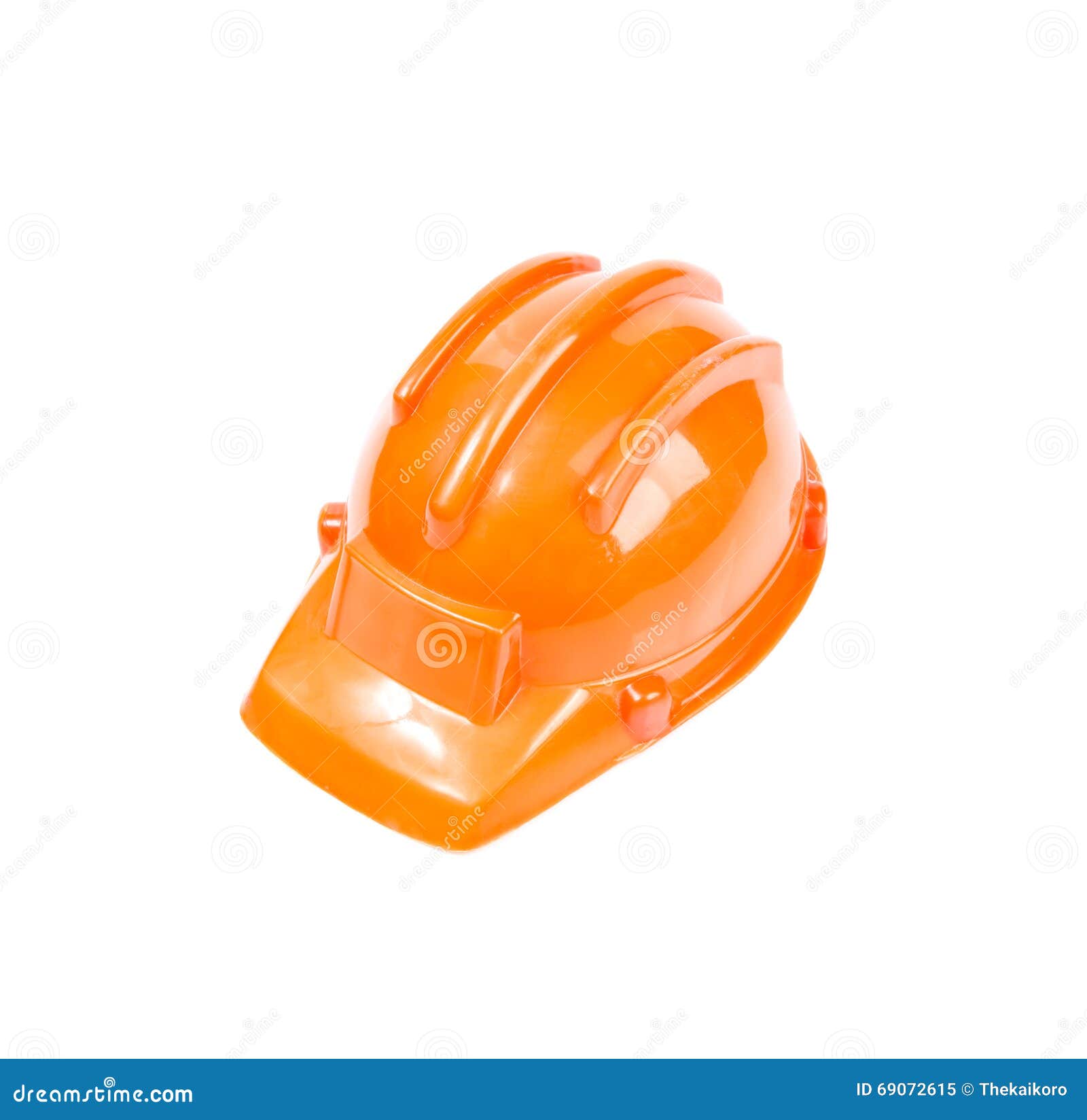 Safety Helmet Orange Construction Cap Isolated on White Background ...