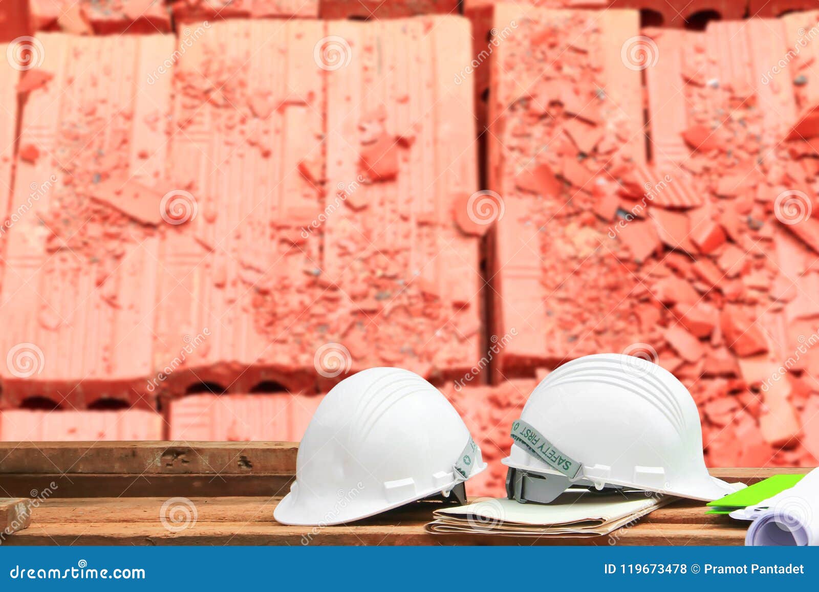 Safety Helmet Plastic and Blueprint on Wood. Concept Construction with ... Safety Helmet Plastic and Blueprint on Wood. Concept Construction with ...