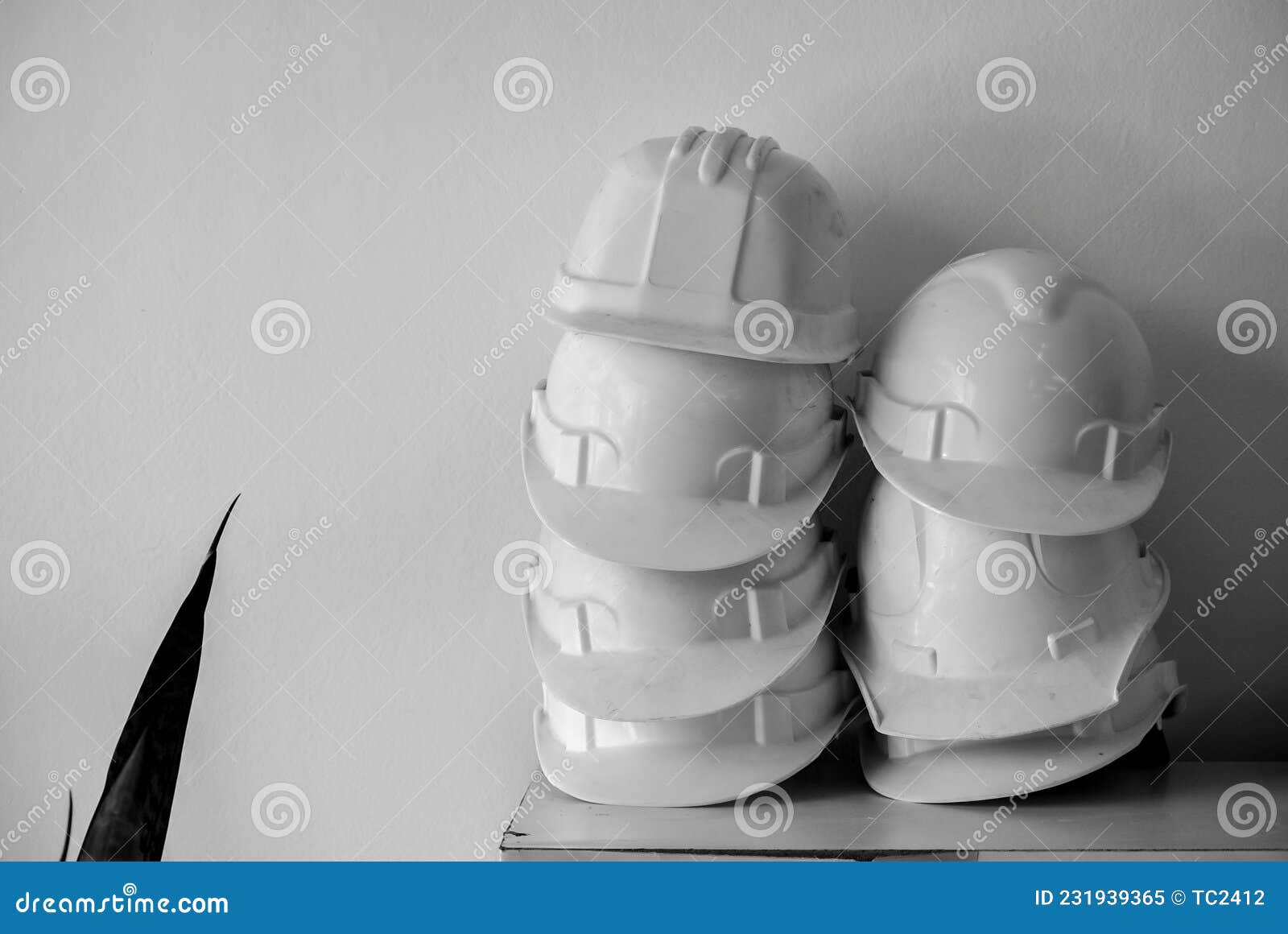 Safety Helmets of a Construction Site Stock Image - Image of architect ...