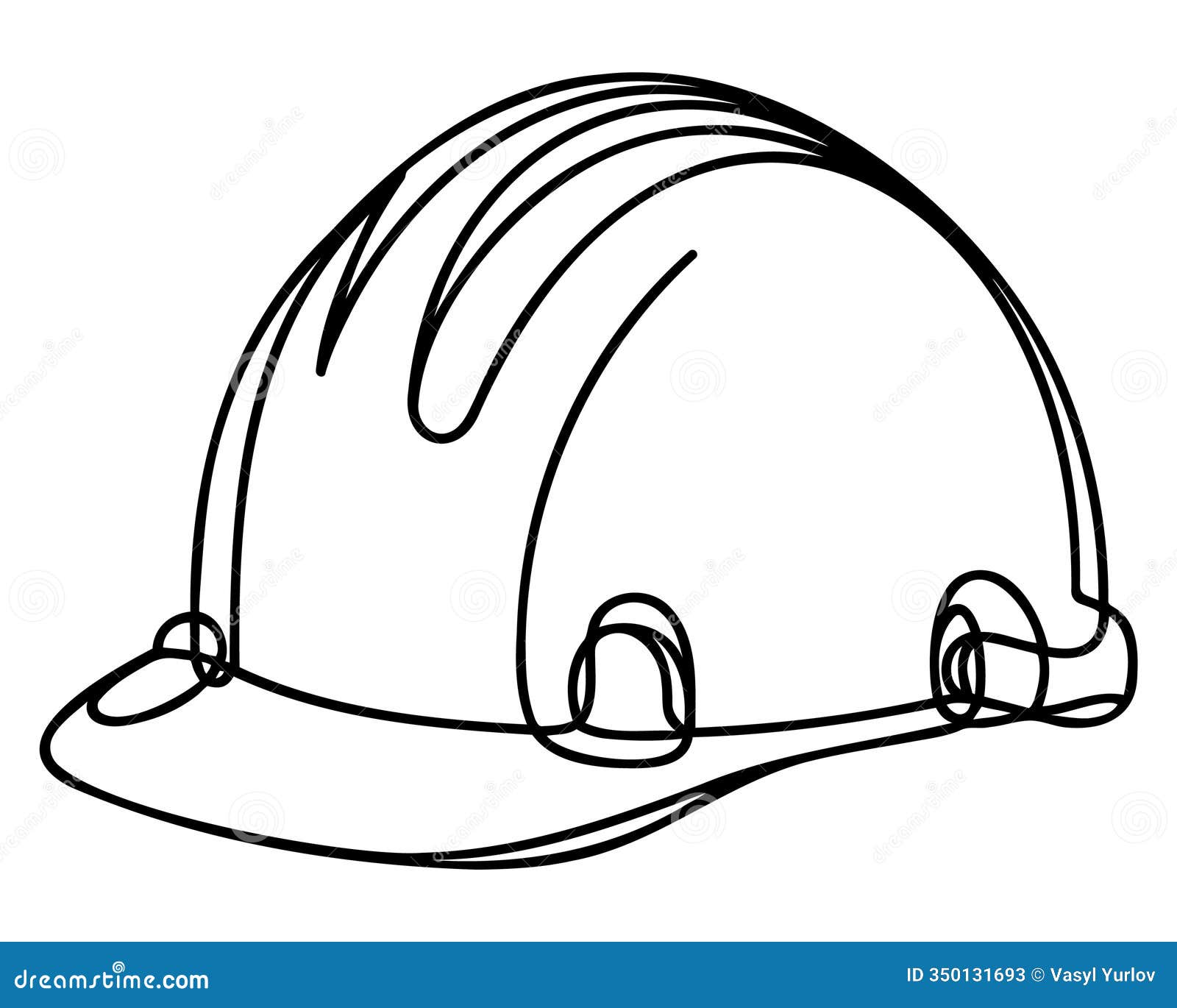 Safety Helmets Continuous One Line Drawing. Construction Concept Stock ...