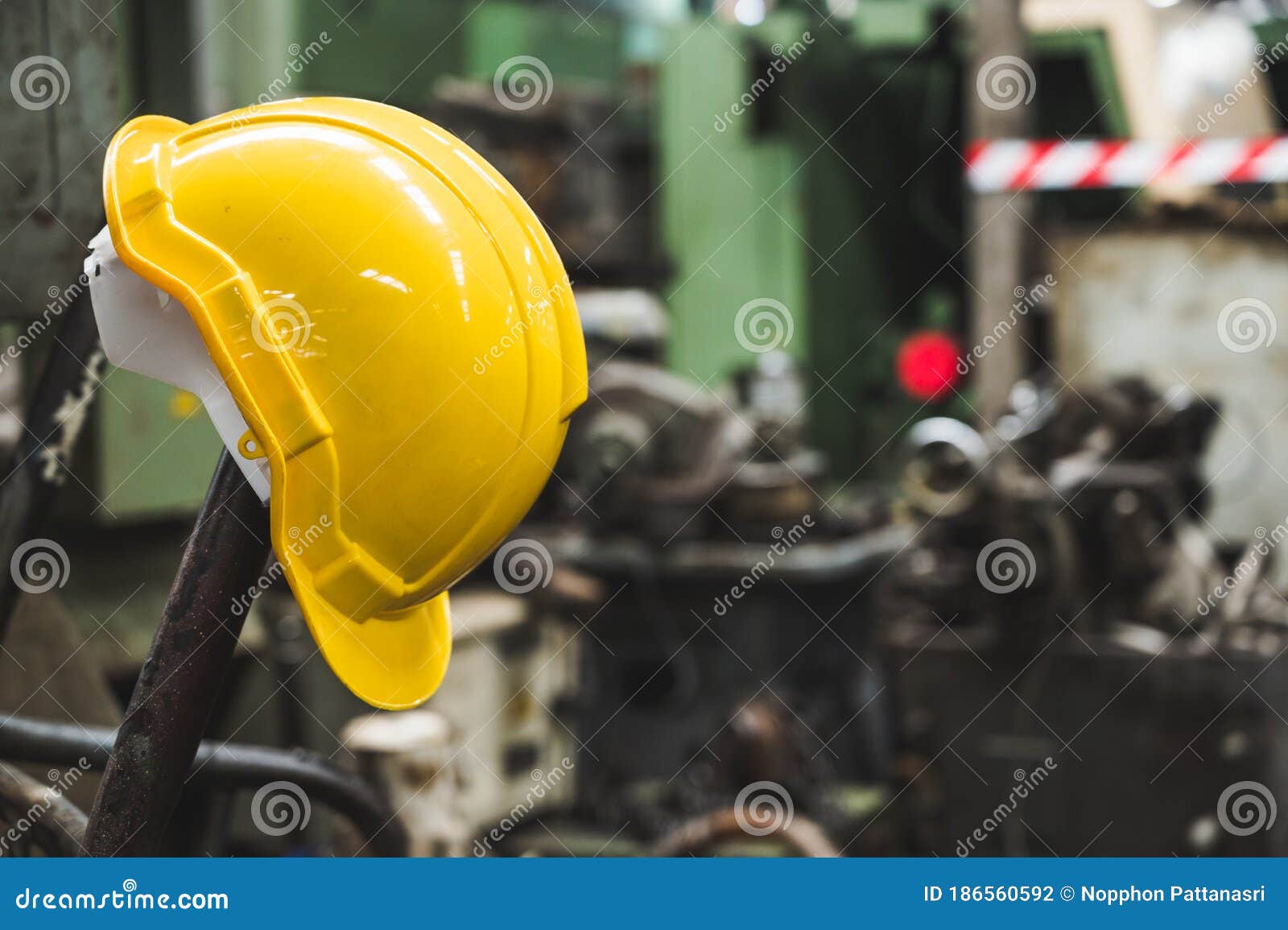 Safety Helmets in the Industrial. Warehouse Worker Hard Hat Stock Photo ...