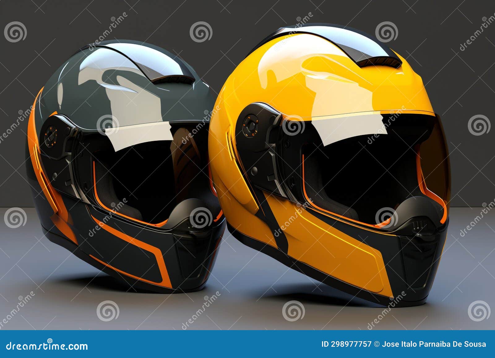 Safety Helmets with Integrated Face Shields for Fu Stock Illustration ...