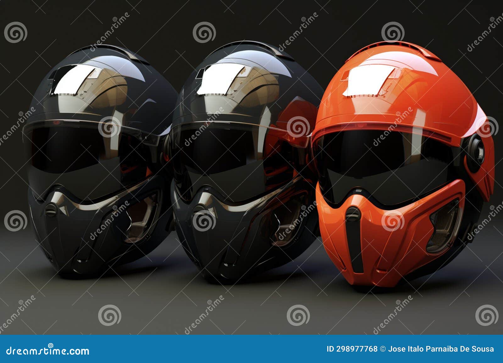 Safety Helmets with Integrated Face Shields for Fu Stock Illustration ...