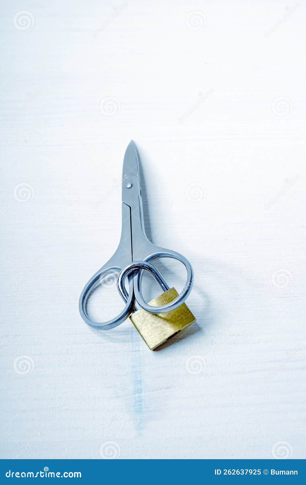 Safety in the Home or Child Safety, Scissors with Padlock Stock Image ...