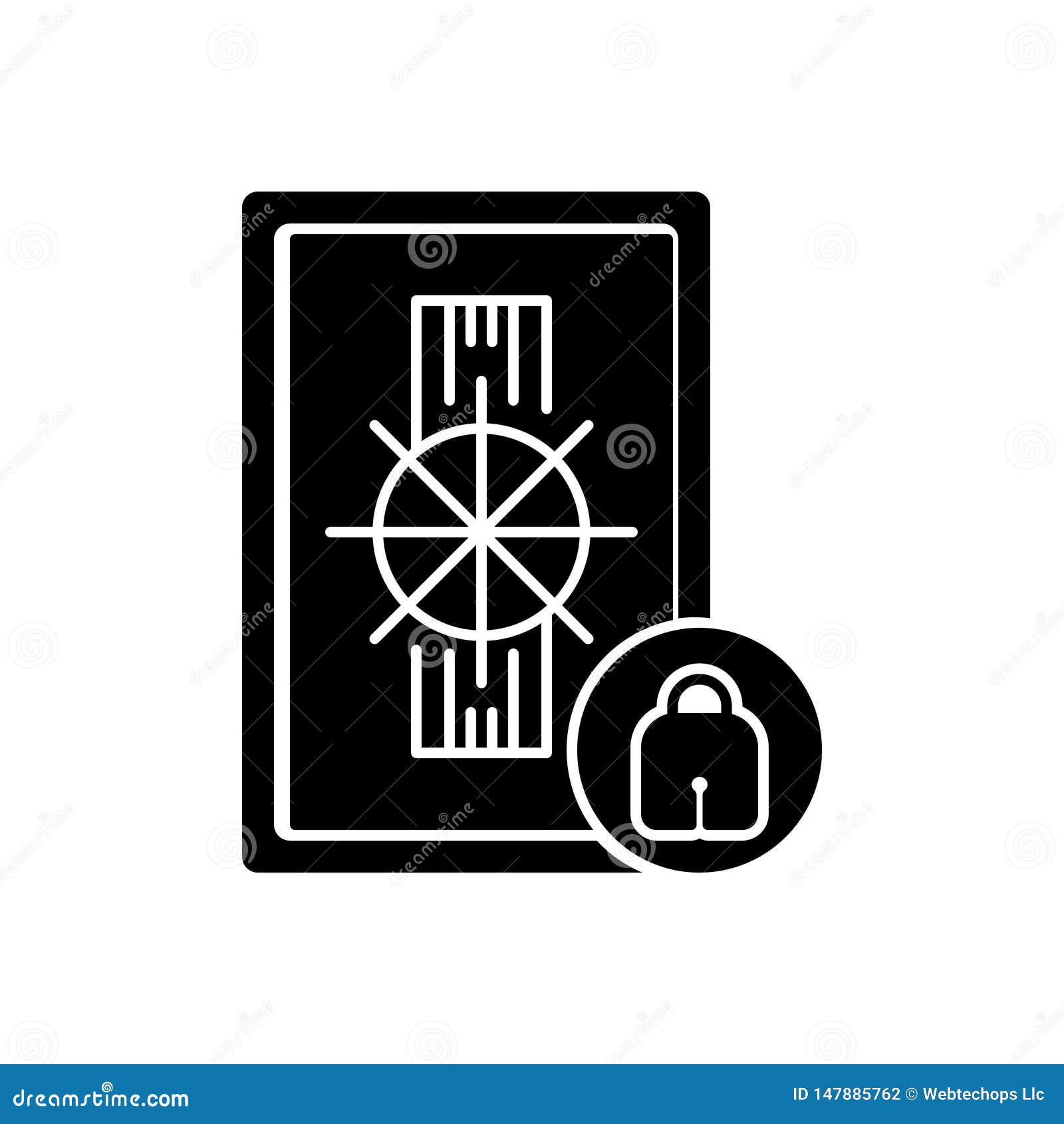 Black Solid Icon for Safety, Protection and Lock Stock Vector ...