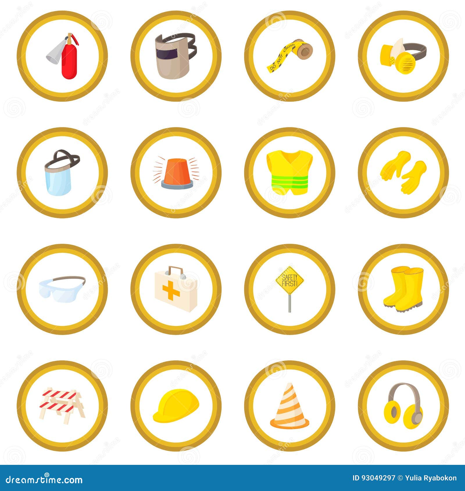 Safety icon circle stock vector. Illustration of personal - 93049297