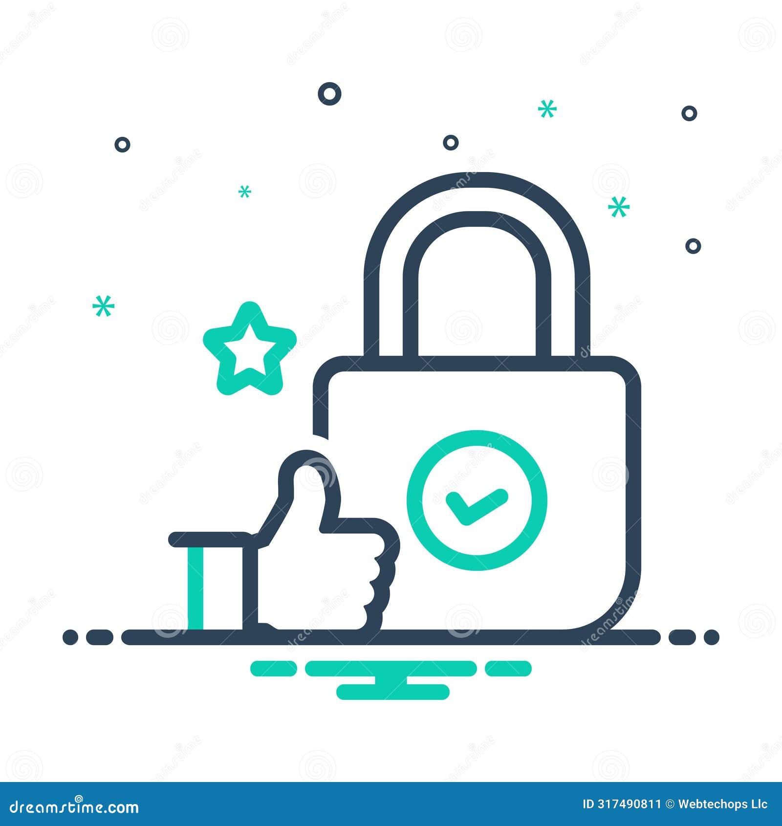Mix Icon for Safety, Security and Safe Stock Illustration ...