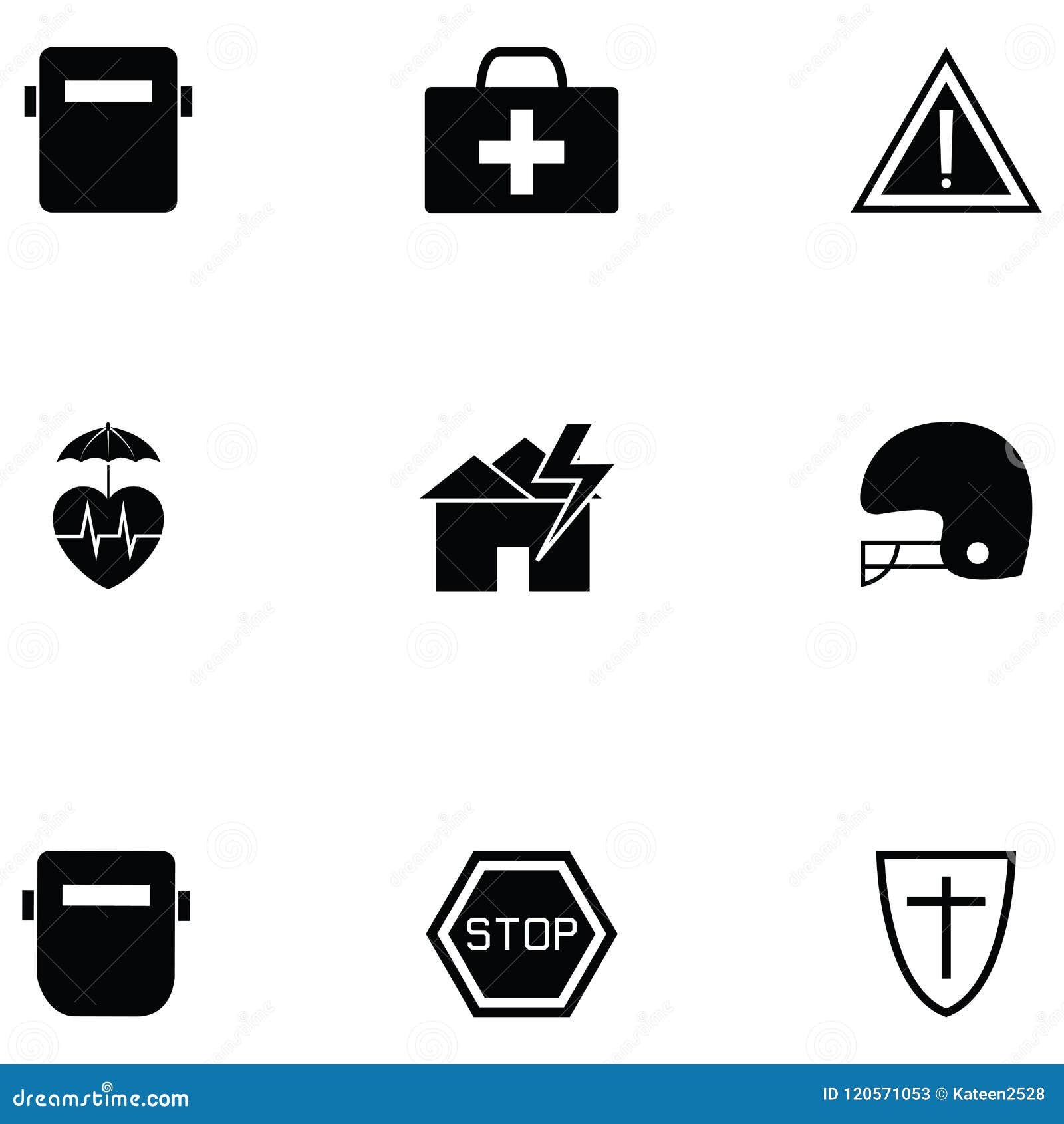 Safety icon set stock vector. Illustration of work, protective - 120571053