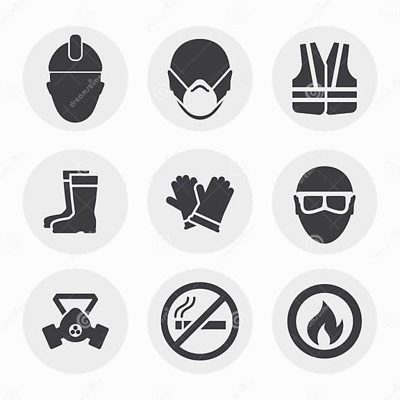 Safety icons set stock vector. Illustration of insurance - 302221654