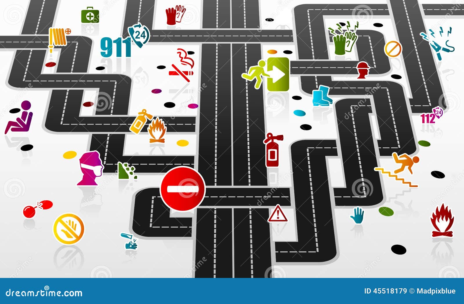 Safety infrastructure stock vector. Illustration of street - 45518179