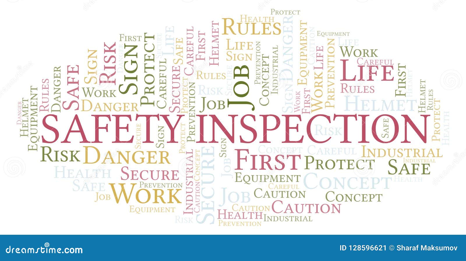 Safety Inspection Sign With Fire Extinguisher In Professional Workplace ...