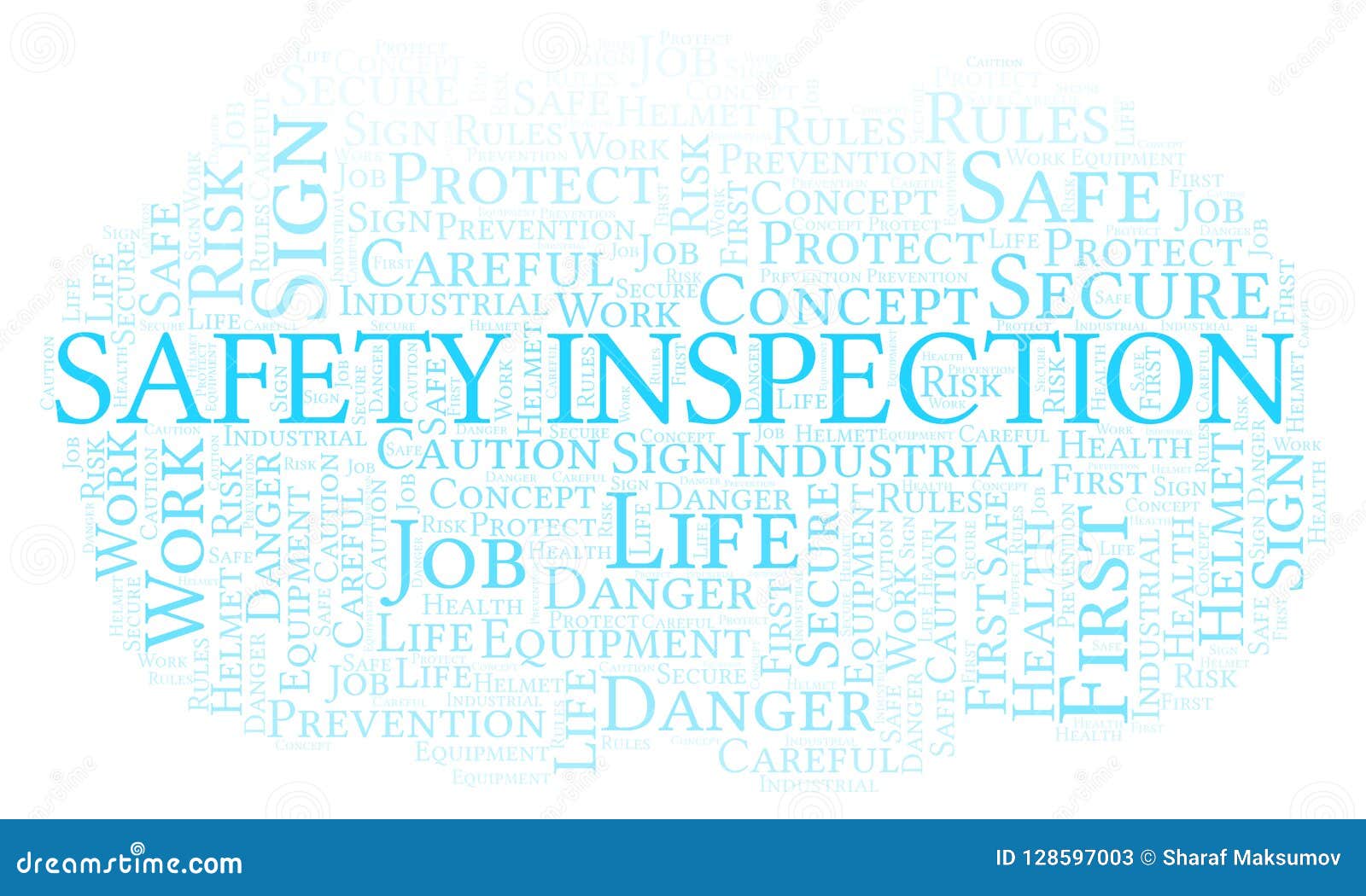 Safety Inspection Word Cloud. Stock Illustration - Illustration of ...