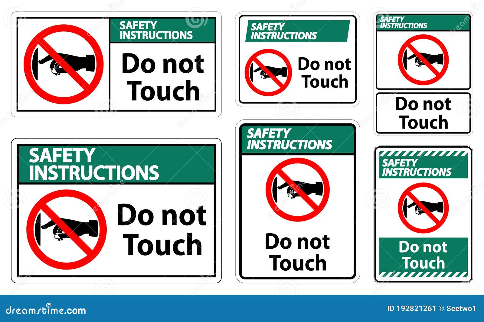 Safety Instructions Do Not Touch Sign Label on Transparent Background ...