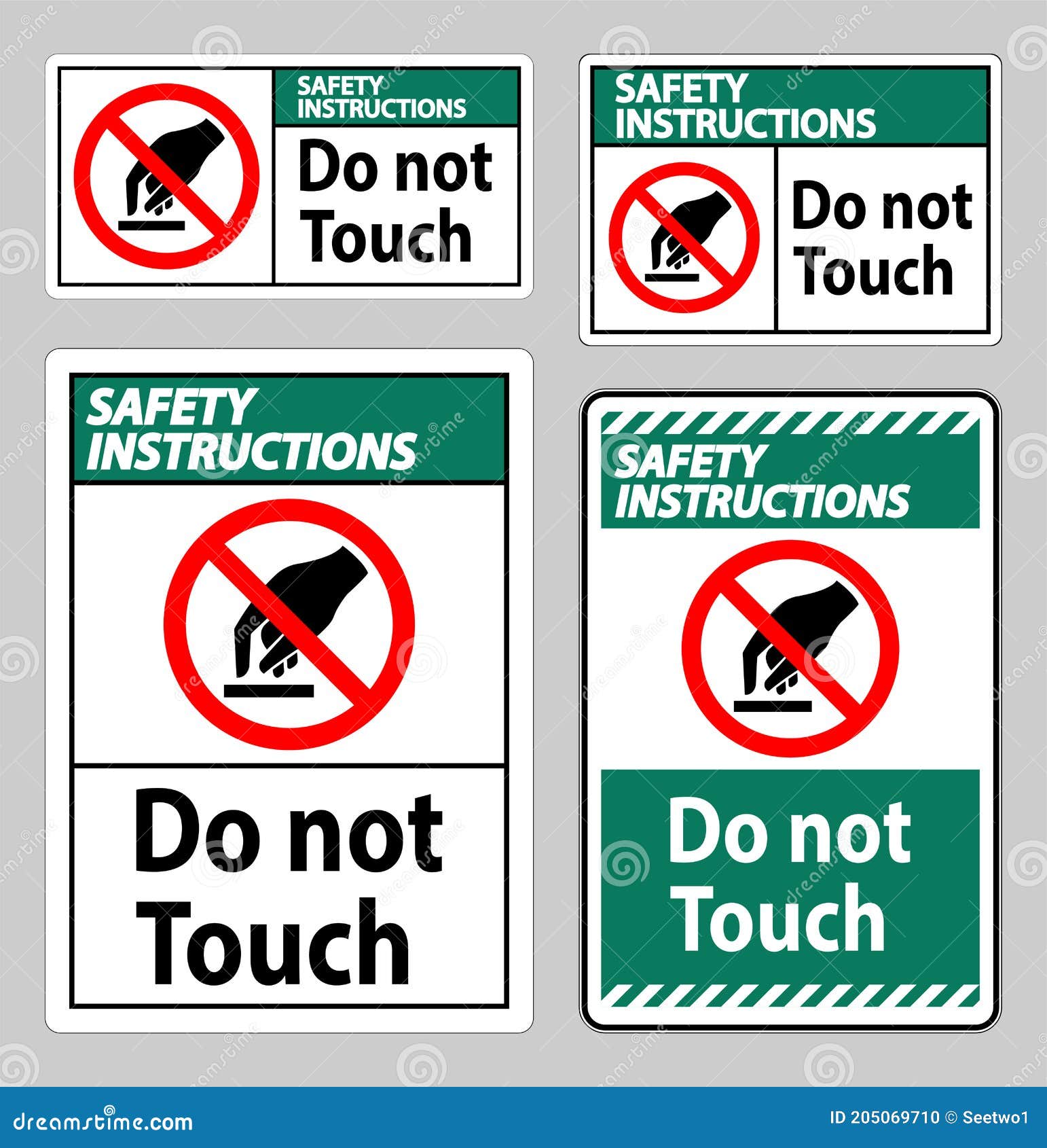Safety Instructions Do Not Touch Symbol Sign Isolate on White ...