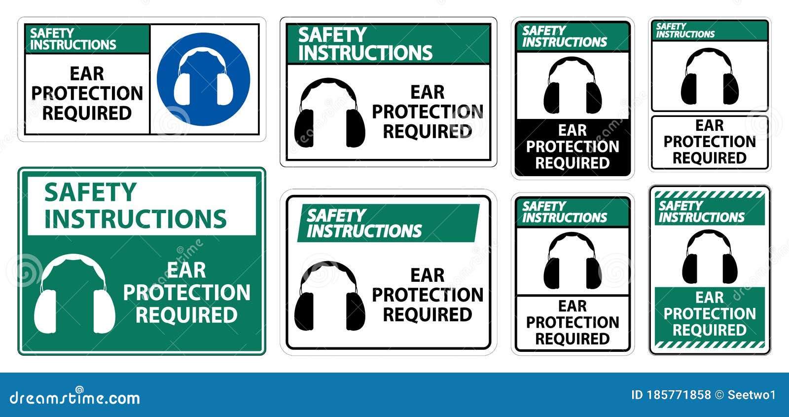 Safety Instructions Ear Protection Required Symbol Sign Isolate on ...