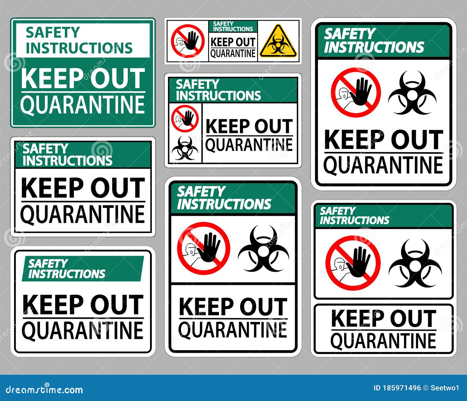 Safety Instructions Keep Out Quarantine Sign Isolate on White ...