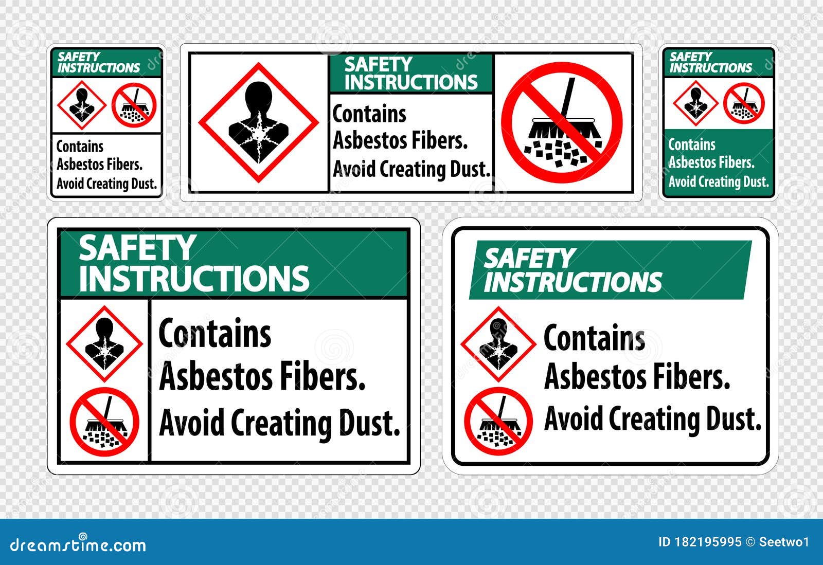 Safety Instructions Label Contains Asbestos Fibers,Avoid Creating Dust ...