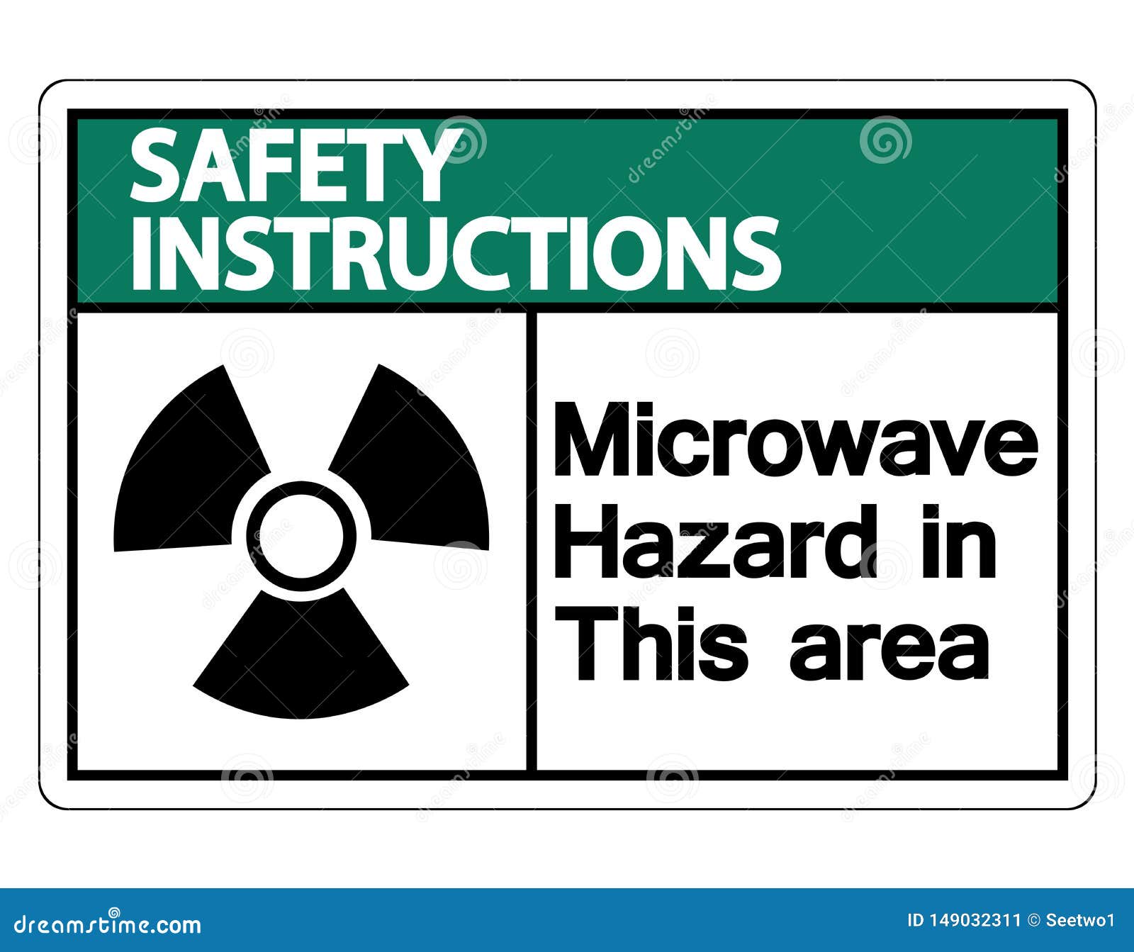 Safety Instructions Microwave Hazard Sign Isolate on White Background ...