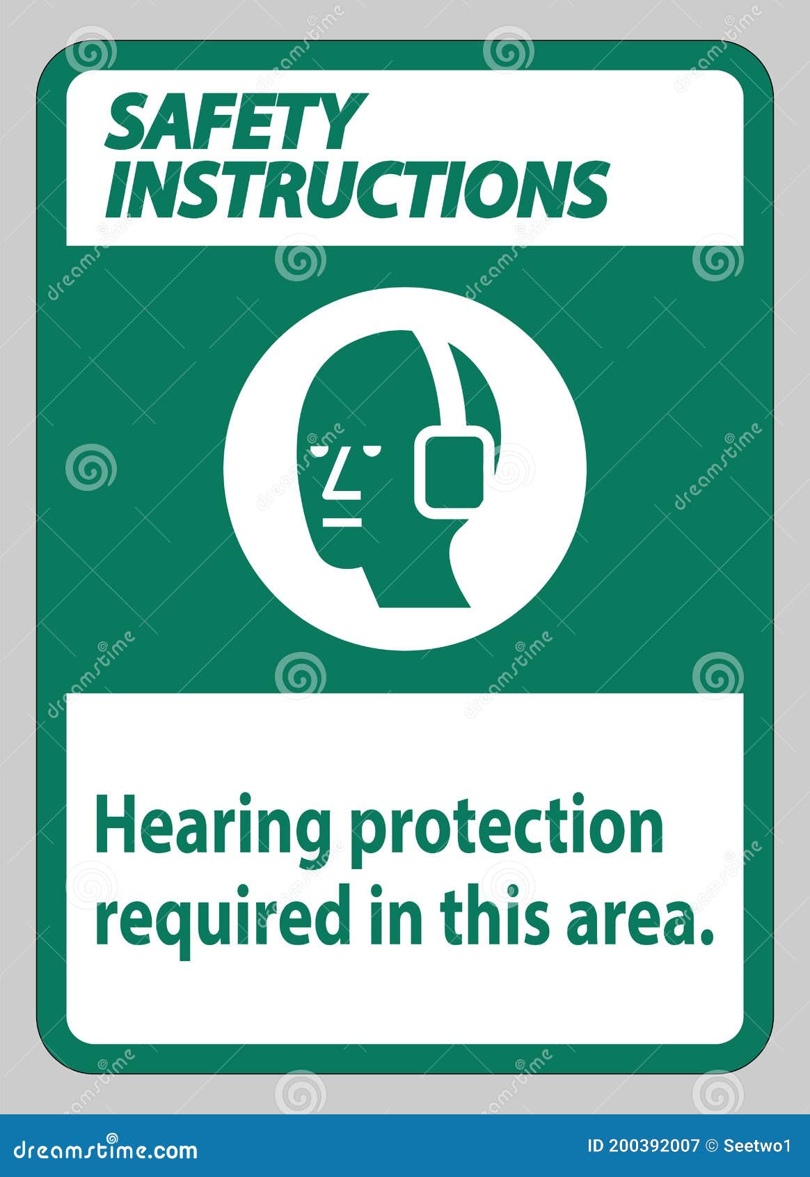 Safety Instructions Ppe Sign Hearing Protection Required In This Area